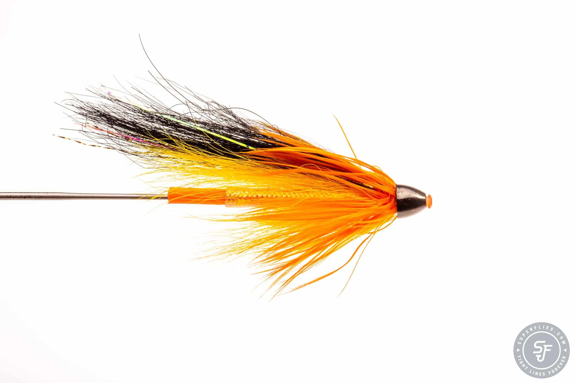 Hot Orange Conehead - Salmon tube fly | Superflies.com